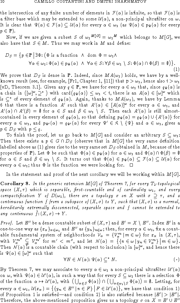 P. 10: Examples concerning extensions of continuous functions, by Camillo Costantini and Dmitri ...