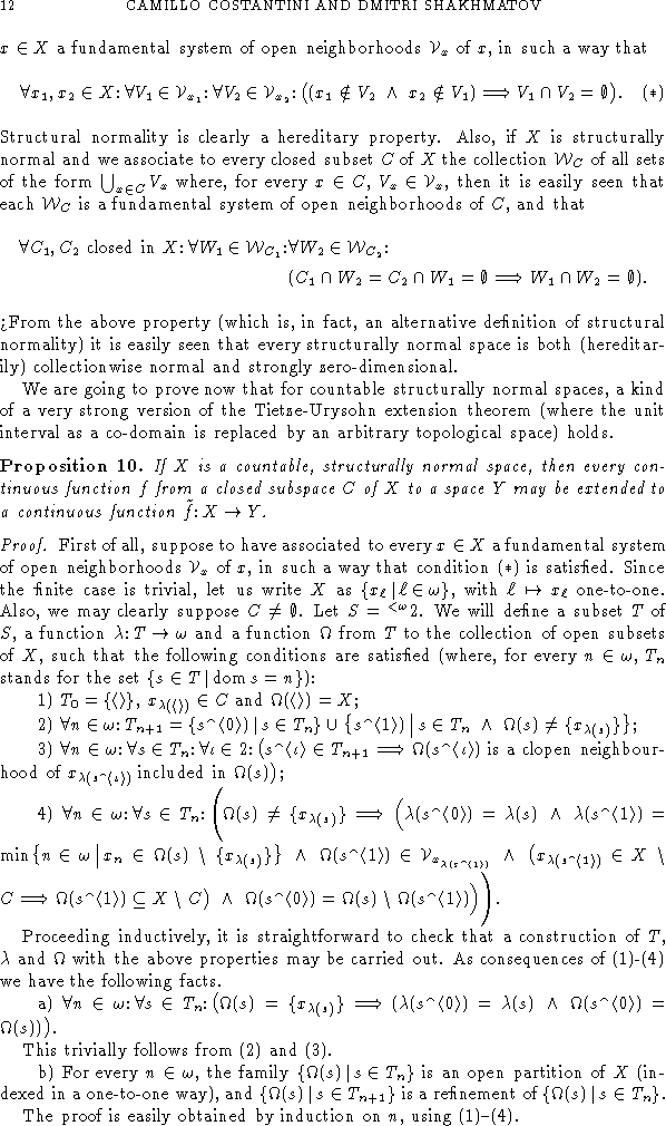P. 12: Examples concerning extensions of continuous functions, by Camillo Costantini and Dmitri ...