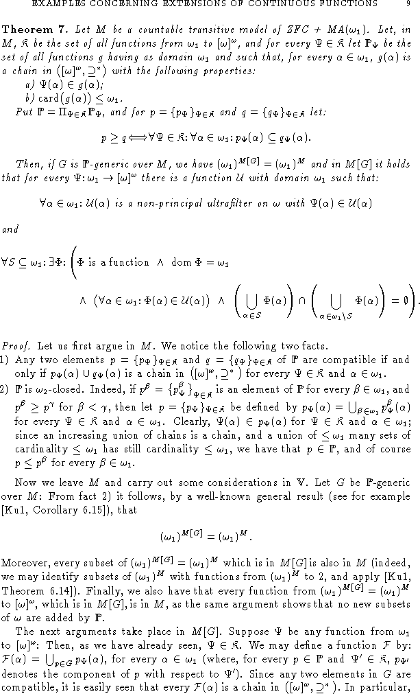 P. 9: Examples concerning extensions of continuous functions, by Camillo Costantini and Dmitri ...