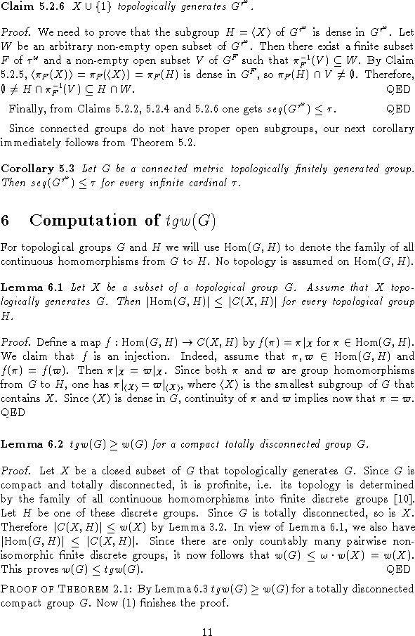 P. 11: Weight of closed subsets topologically generating a compact group, by Dikran Dikranjan ...