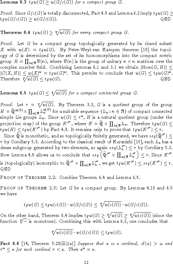 P. 12: Weight of closed subsets topologically generating a compact ...