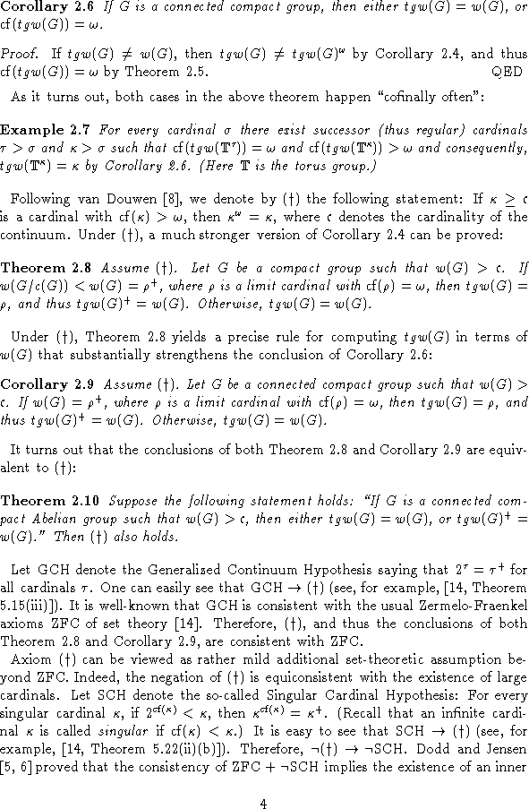 P. 4: Weight of closed subsets topologically generating a compact group, by Dikran Dikranjan and ...