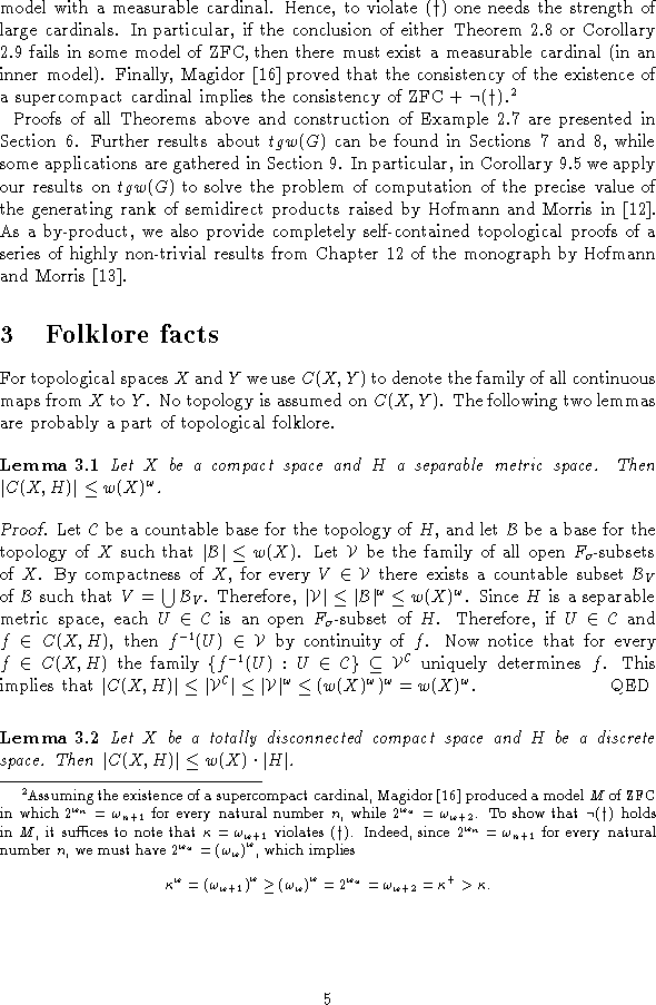 P. 5: Weight of closed subsets topologically generating a compact group, by Dikran Dikranjan and ...