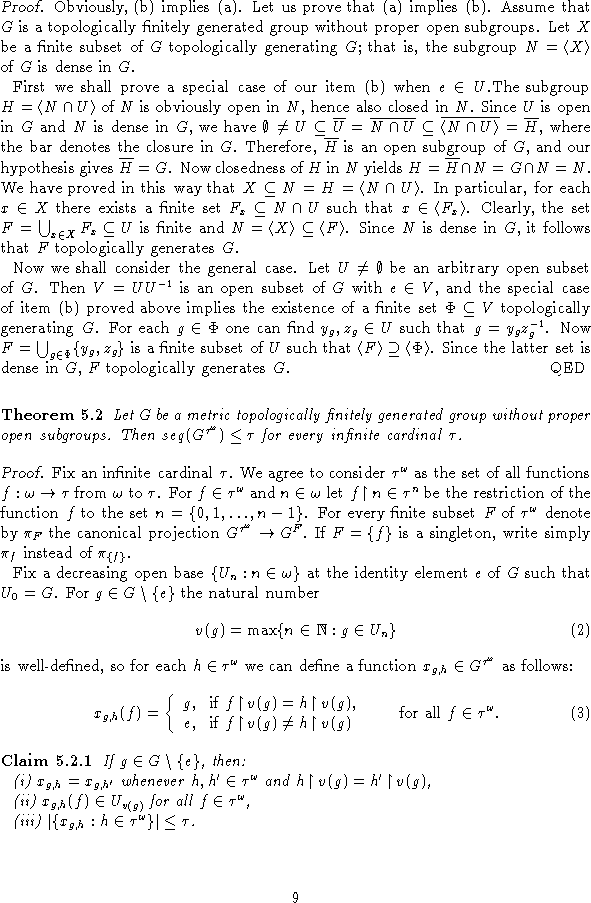 P. 9: Weight of closed subsets topologically generating a compact group, by Dikran Dikranjan and ...